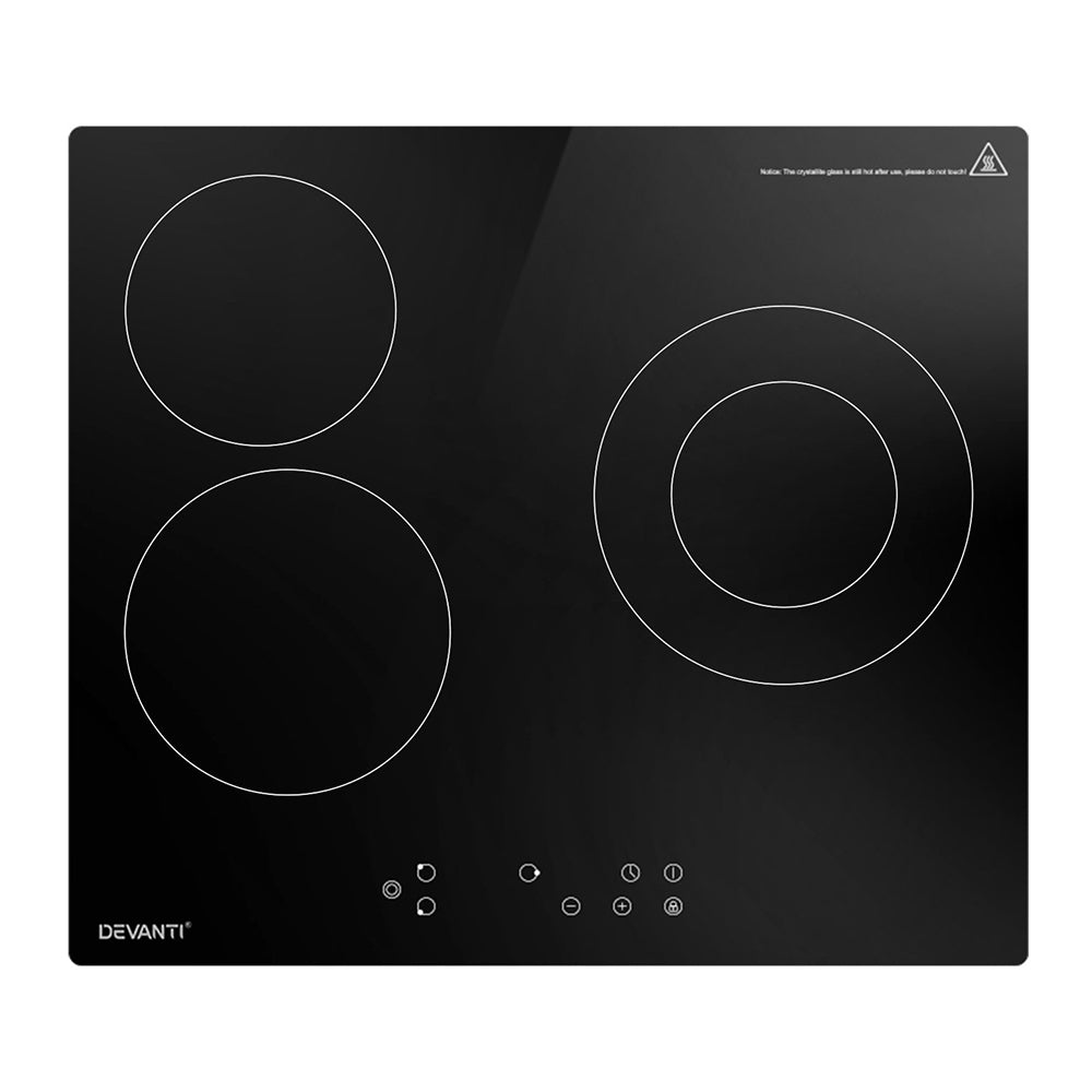 Devanti Electric Ceramic Cooktop 60cm Kitchen Cooker 4 Burner Hob Touc
