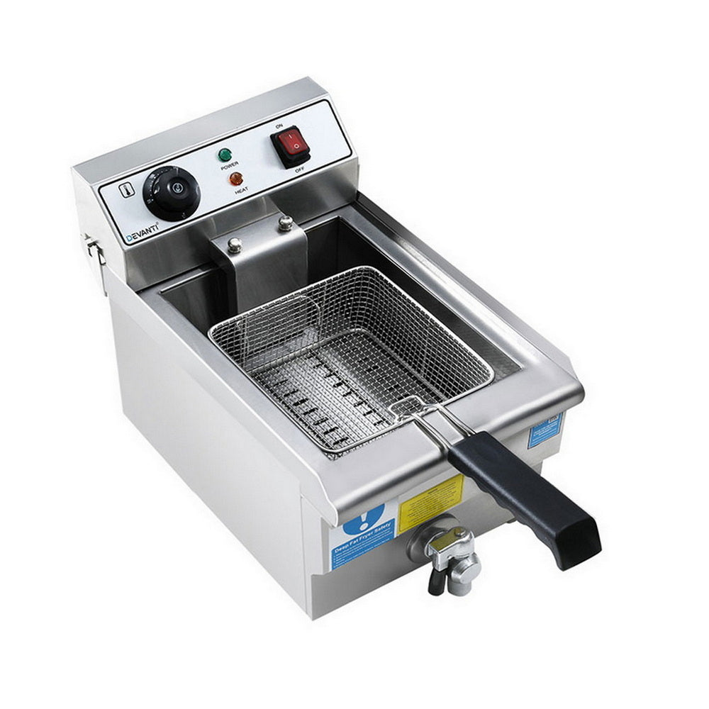 Devanti 3000W Electric Deep Fryer 10L Stainless Steel Fryer w/ Basket