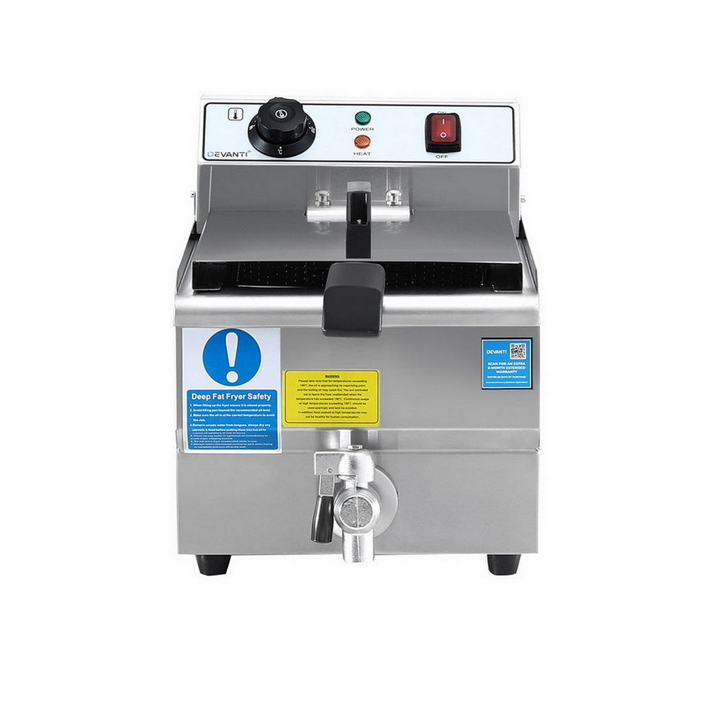 Devanti 3000W Electric Deep Fryer 10L Stainless Steel Fryer w/ Basket