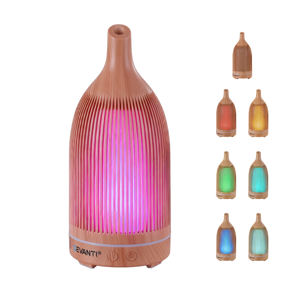 Devanti Ultrasonic Aroma Diffuser Aromatherapy 200ml LED Lights Iron H