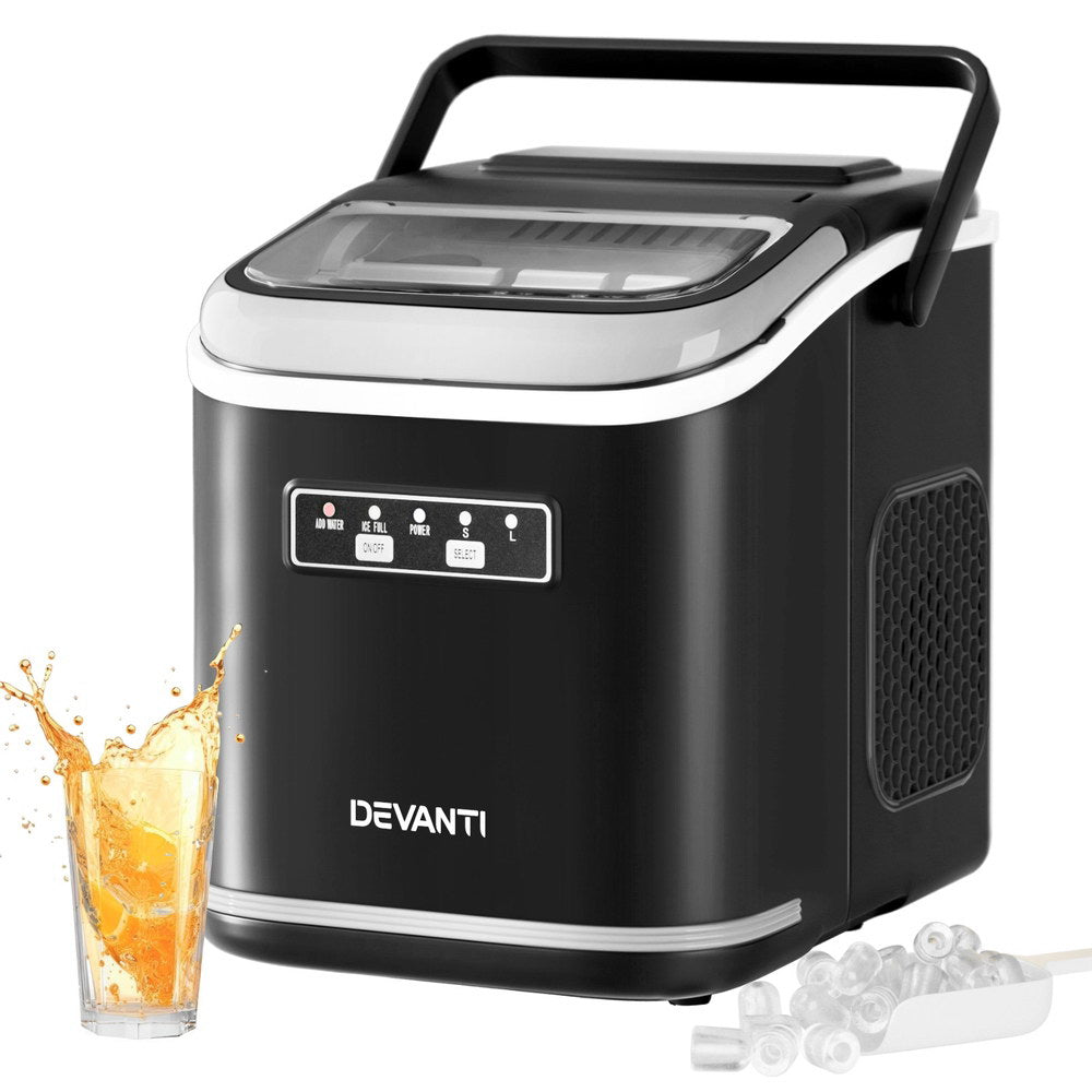 Devanti Ice Maker Machine Portable 12kg Countertop w/Self Cleaning 1.3
