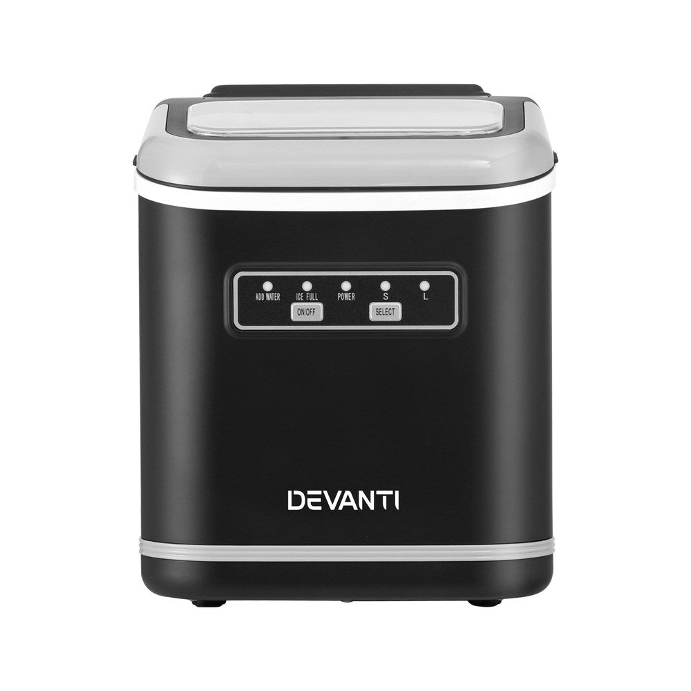 Devanti Ice Maker Machine Portable 12kg Countertop w/Self Cleaning 1.3