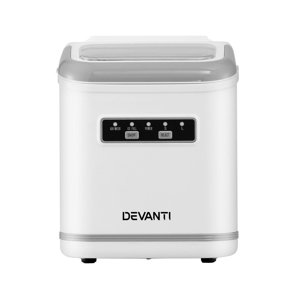 Devanti Ice Maker Machine Portable 12kg Countertop w/Self Cleaning 1.3